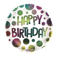 Happy Birthday Foil Spotty Balloon